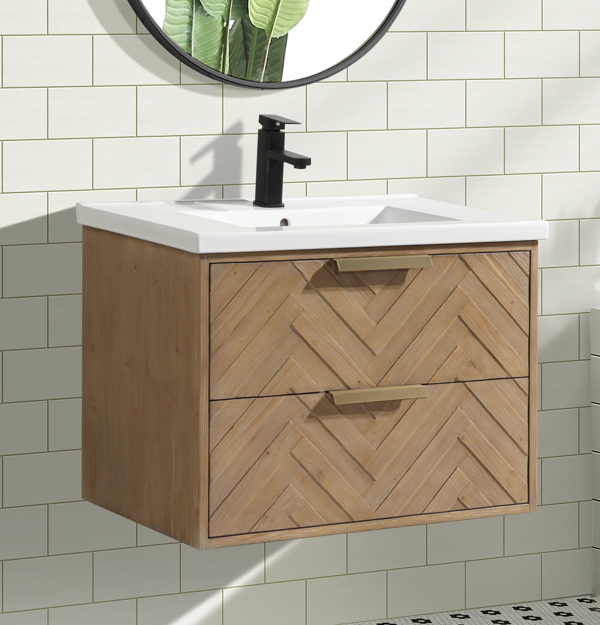 Carlsbad 30" Floating Bathroom Vanity Weathered Fir – Ari Kitchen & Bath