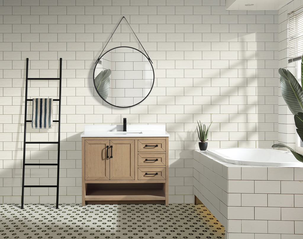 Venice 42" Bathroom Vanity Oak Gray Finish – Ari Kitchen & Bath