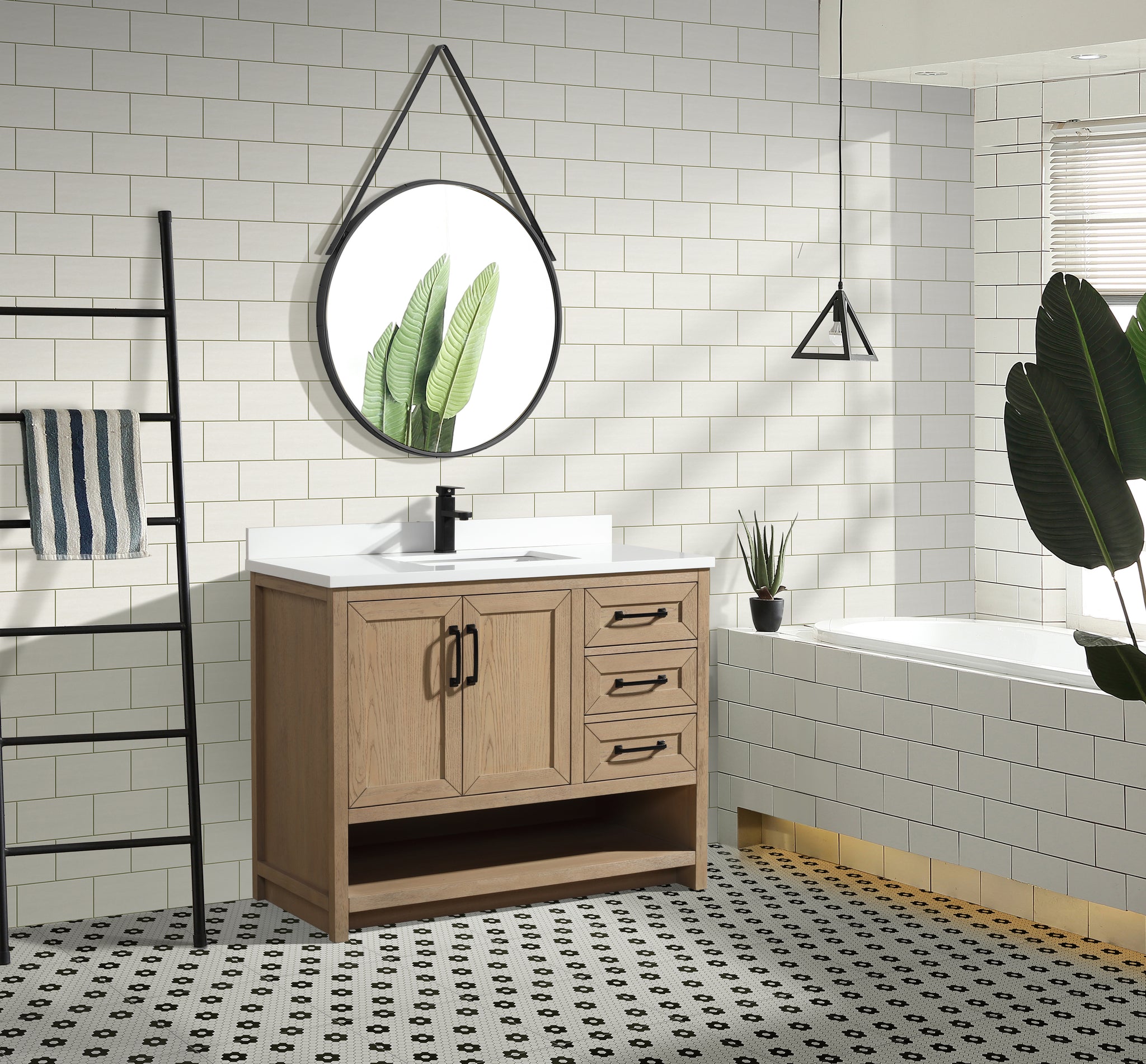 Venice 42" Bathroom Vanity Oak Gray Finish – Ari Kitchen & Bath