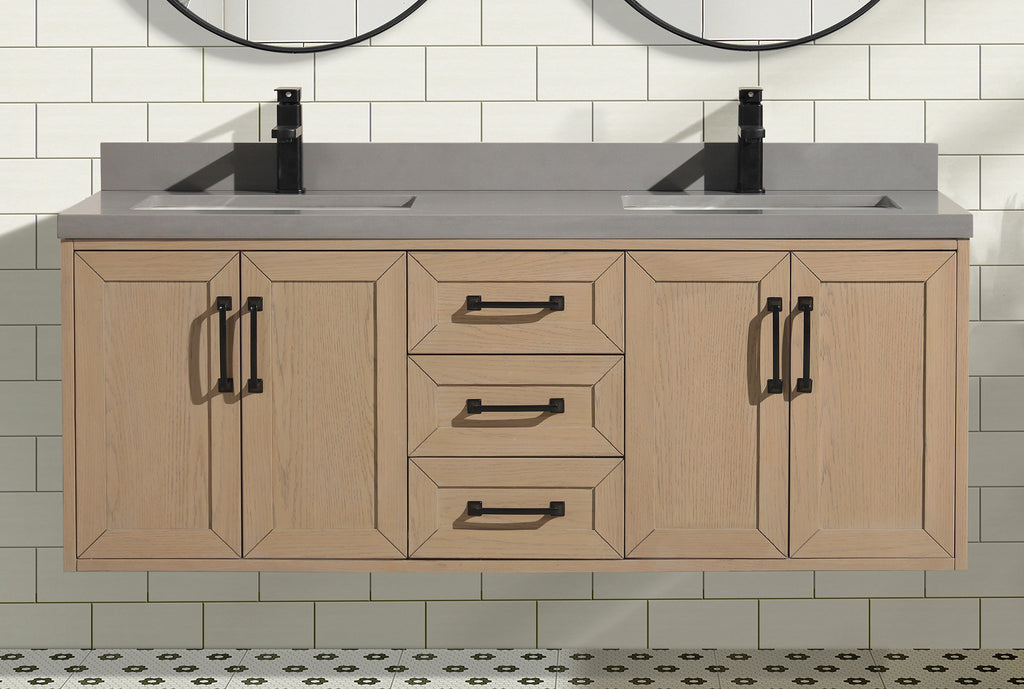 Venice 55" Floating Bathroom Vanity Oak Gray – Ari Bath, LLC