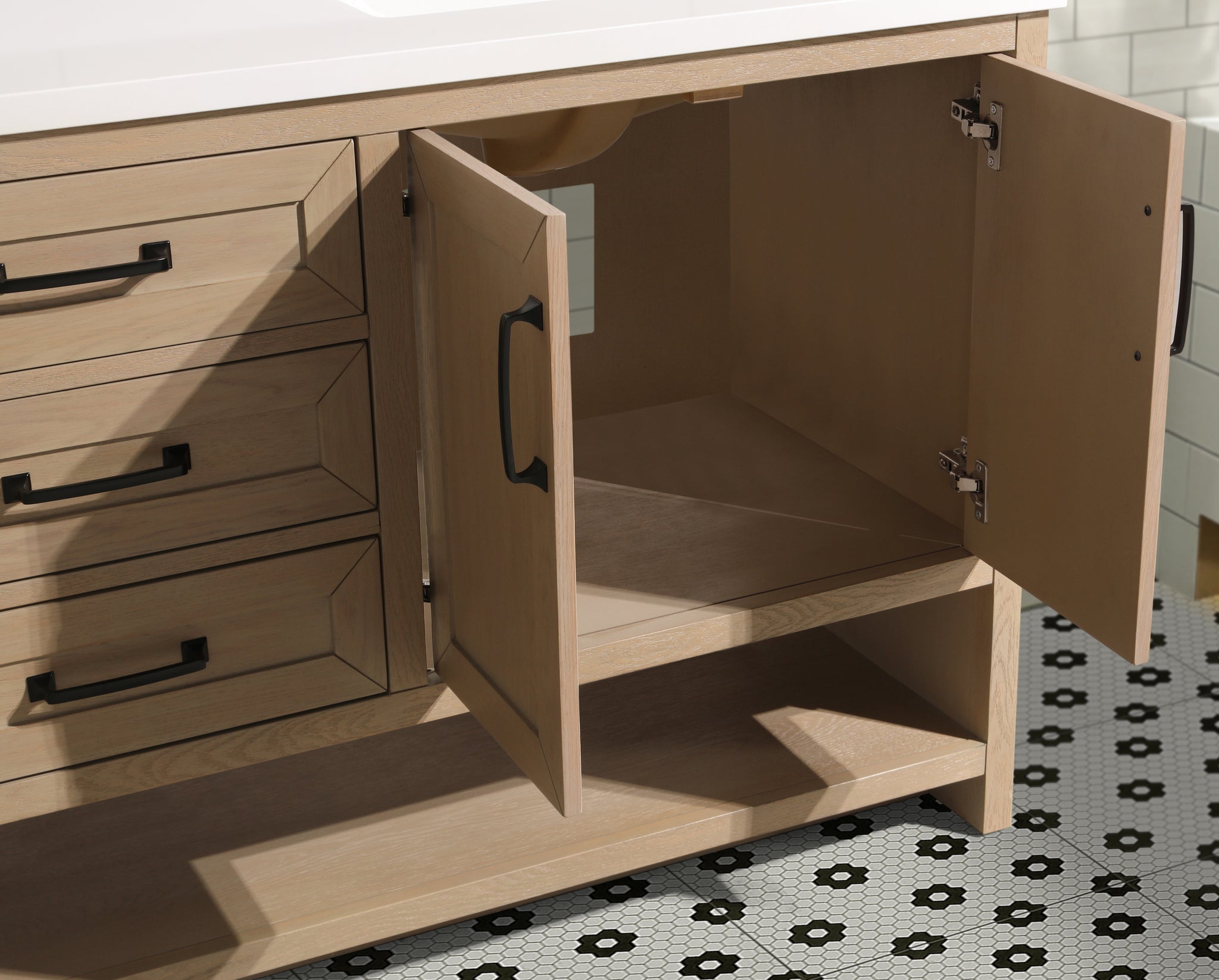 Venice 72" Bathroom Vanity Oak Gray Finish – Ari Kitchen & Bath