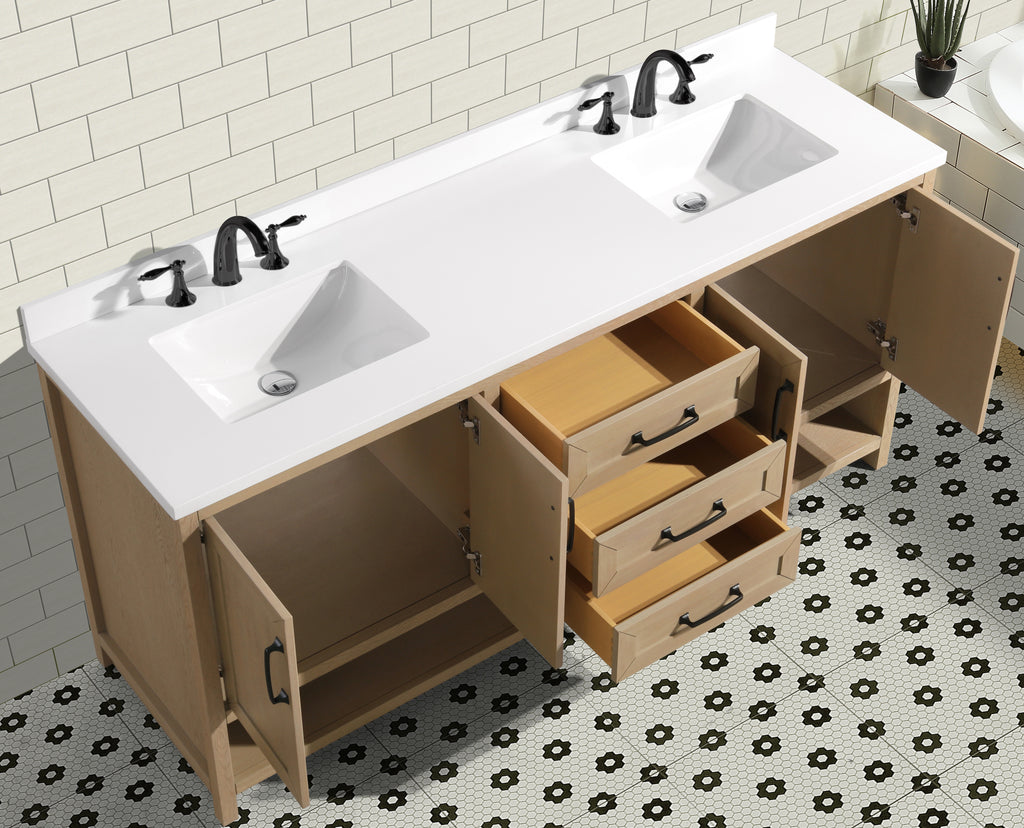 Venice 72" Bathroom Vanity Oak Gray Finish – Ari Kitchen & Bath