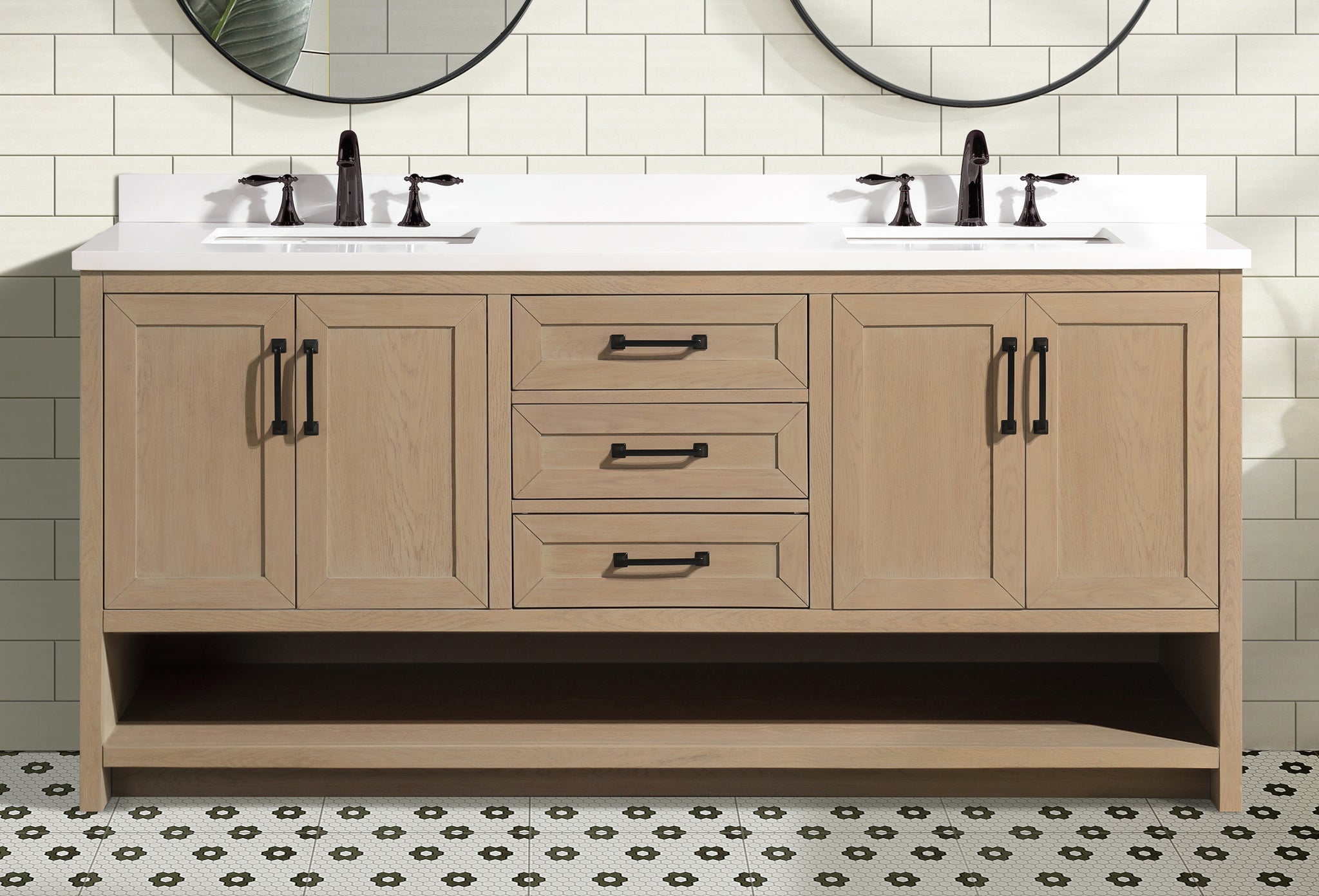 Venice 72" Bathroom Vanity Oak Gray Finish – Ari Kitchen & Bath