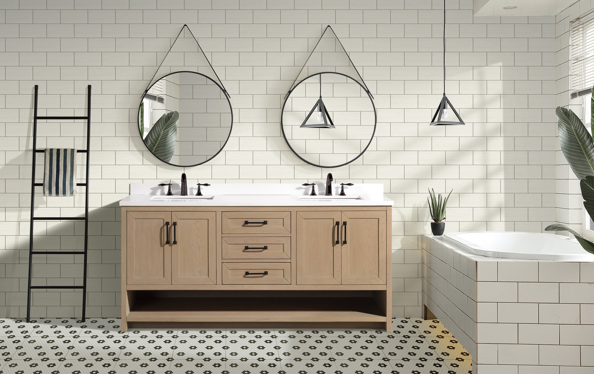 Venice 72" Bathroom Vanity Oak Gray Finish – Ari Kitchen & Bath