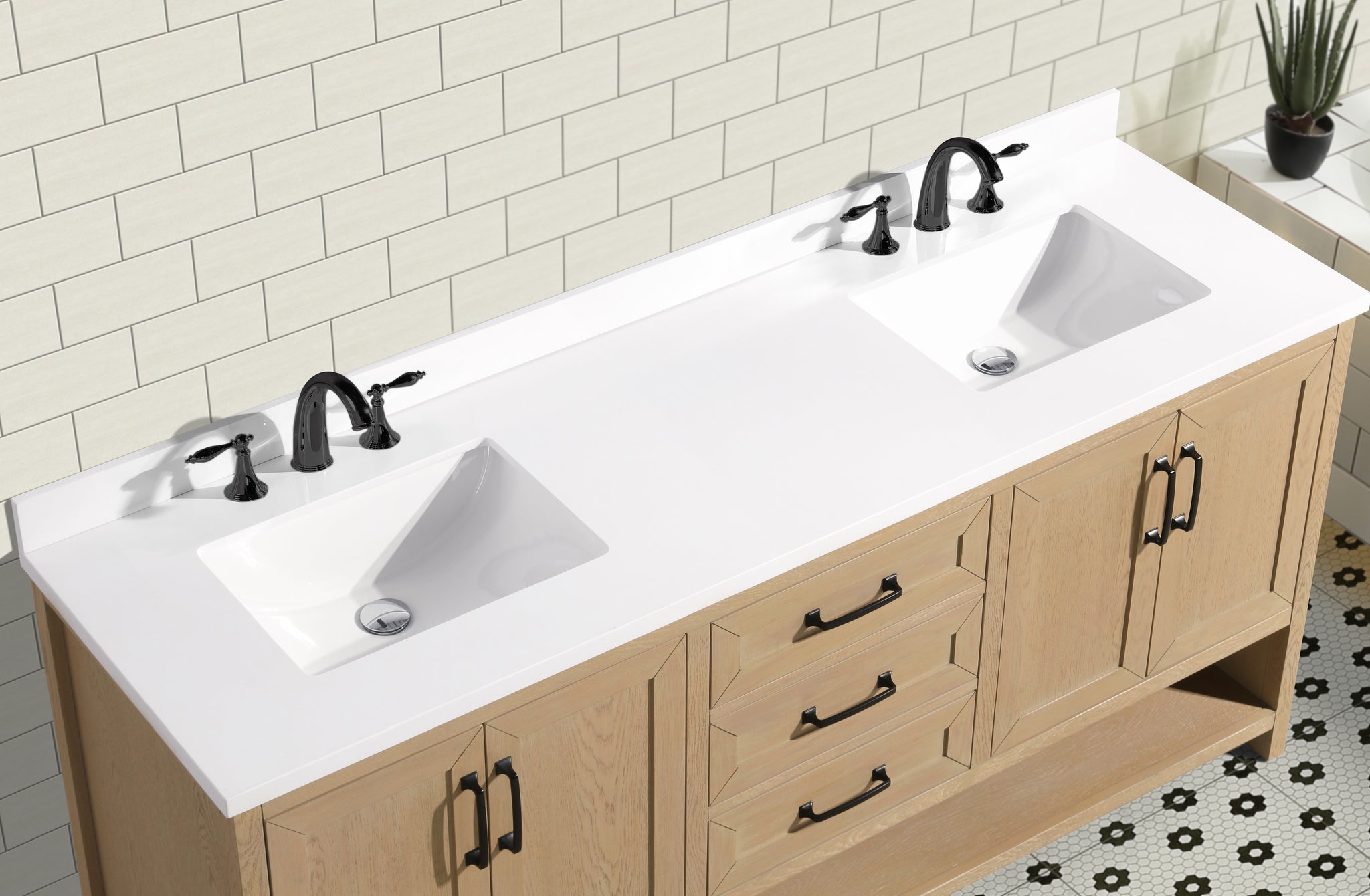 Venice 72" Bathroom Vanity Oak Gray Finish – Ari Kitchen & Bath