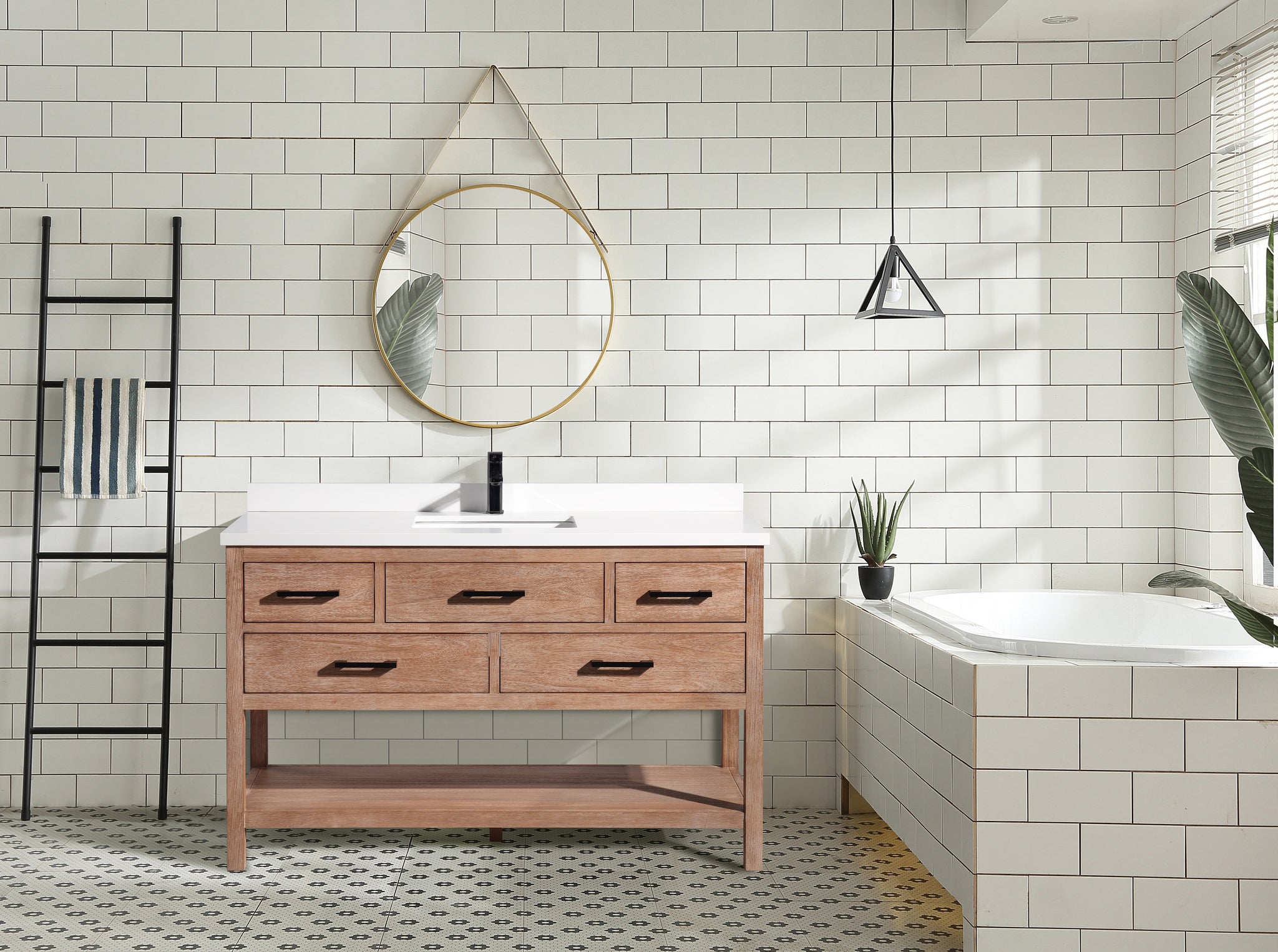 Betty 55" Bathroom Vanity Weathered Brown – Ari Bath, LLC