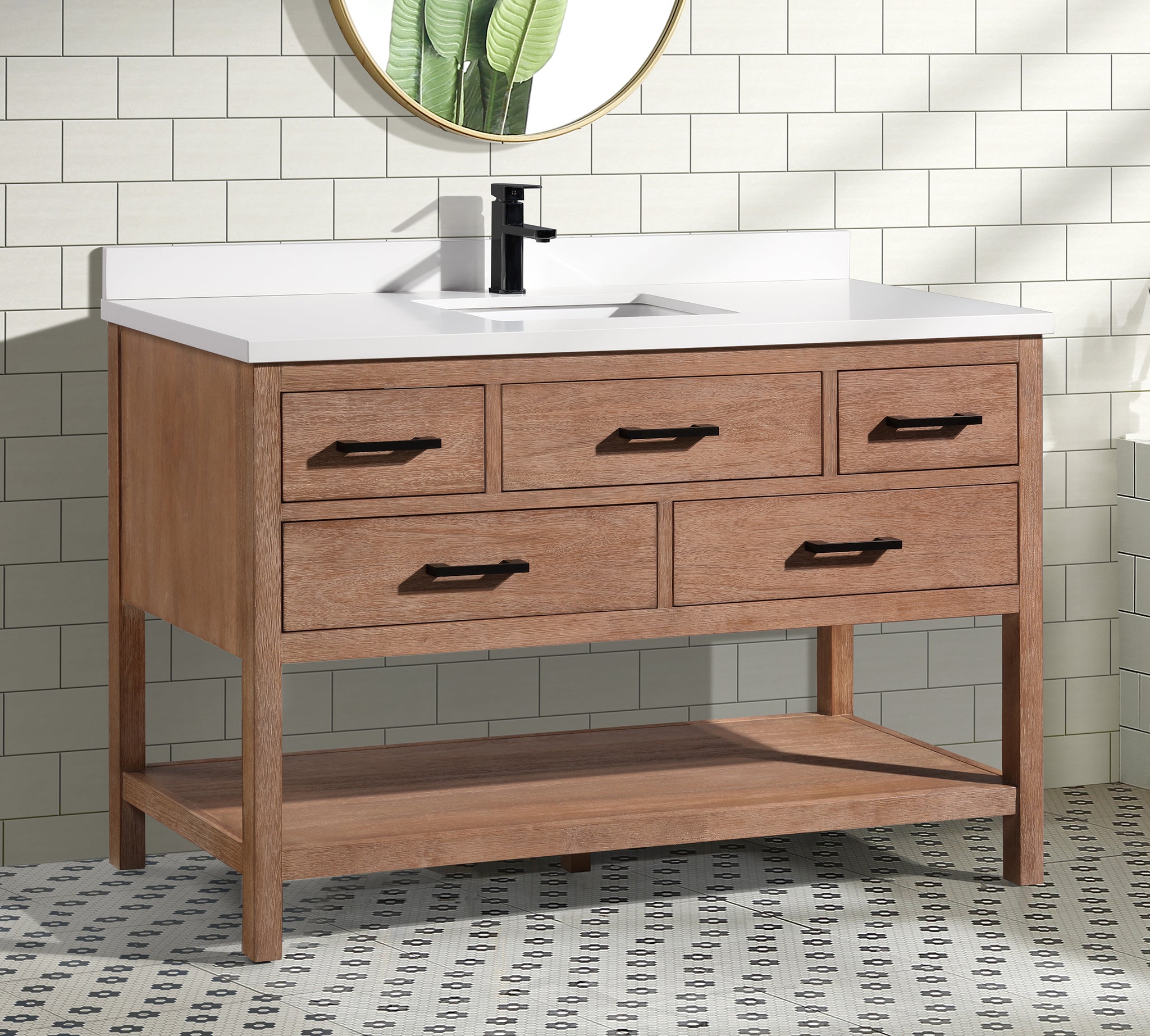Betty 55" Bathroom Vanity Weathered Brown – Ari Bath, LLC