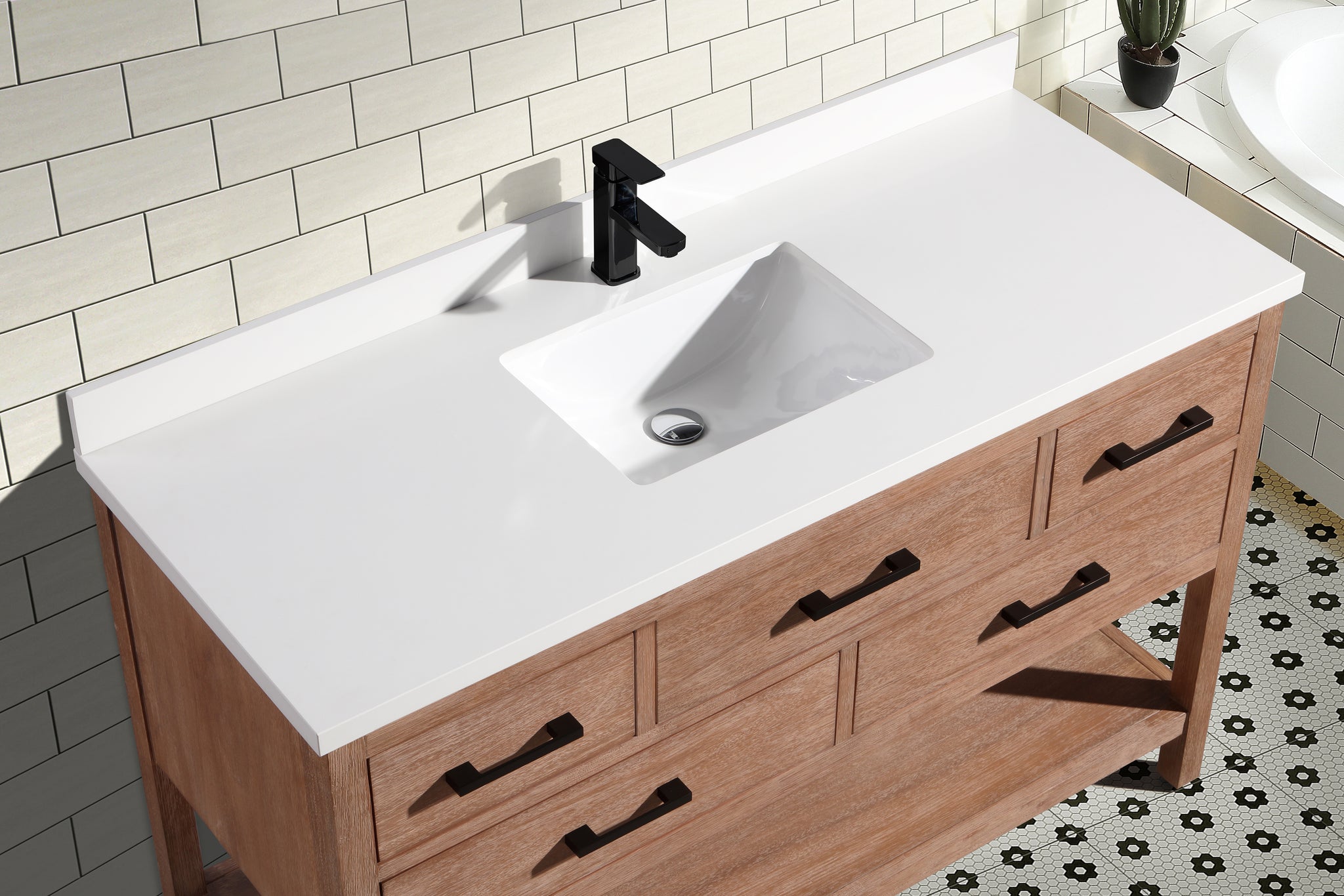 Betty 55" Bathroom Vanity Weathered Brown – Ari Bath, LLC